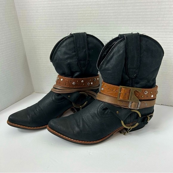 Durango | Shoes | Durango Crush Black Booties Cowgirl Western Boots ...